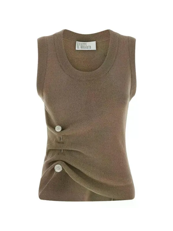 Giuseppe Di Morabito Crystal-embellished Ruched Top
