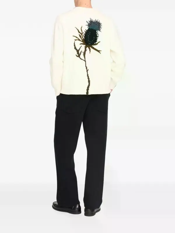 BARRIE Thistle-motif Round-neck Sweater