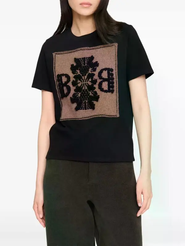 BARRIE Cashmere-patch T-shirt