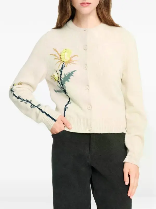 BARRIE Thistle-motif Cashmere Cardigan