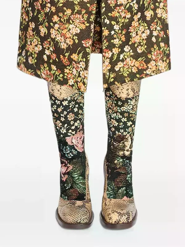 Dries Van Noten Patchwork Leather Boots