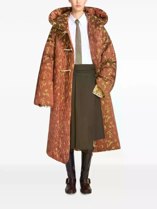 Dries Van Noten Jacquard Duffel Coat
