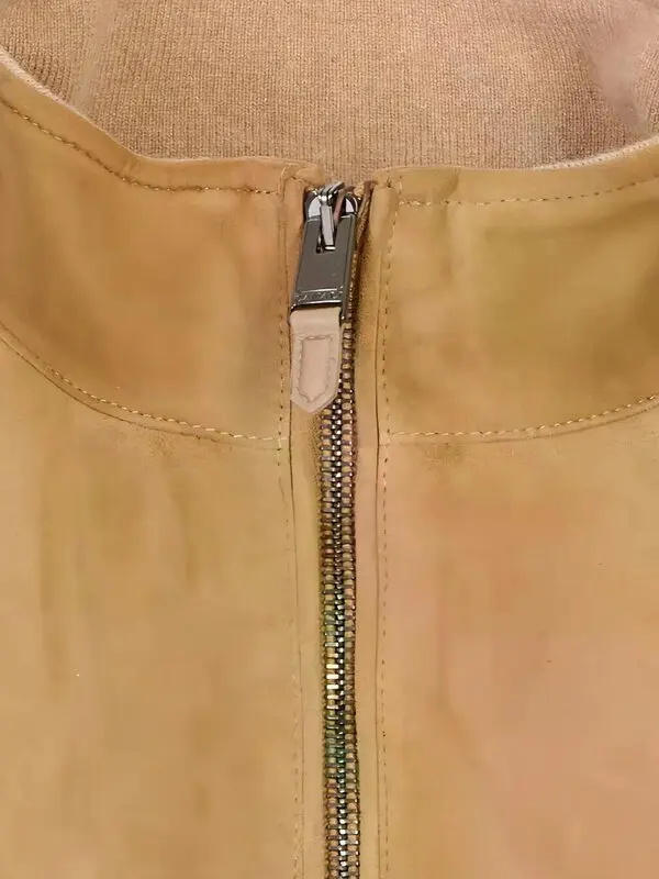 Canali Suede-panelled Ribbed-knit Jacket