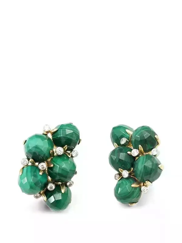 ALETTO BROTHERS Orba Malachite And Diamond Earrings - Gold