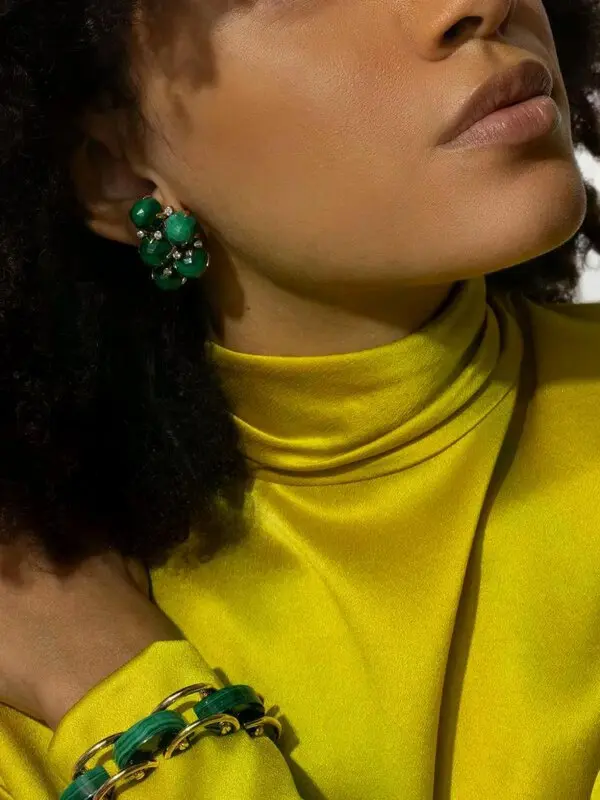 ALETTO BROTHERS Orba Malachite And Diamond Earrings