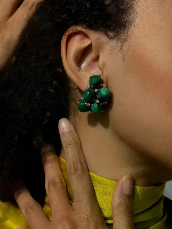 ALETTO BROTHERS Orba Malachite And Diamond Earrings