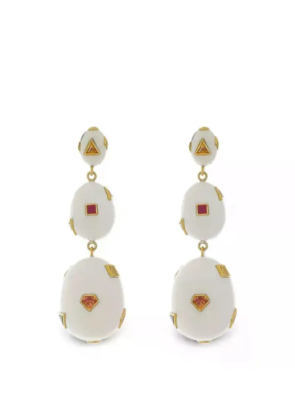 BIBI VAN DER VELDEN Sapphire And Mammoth Drop Earrings