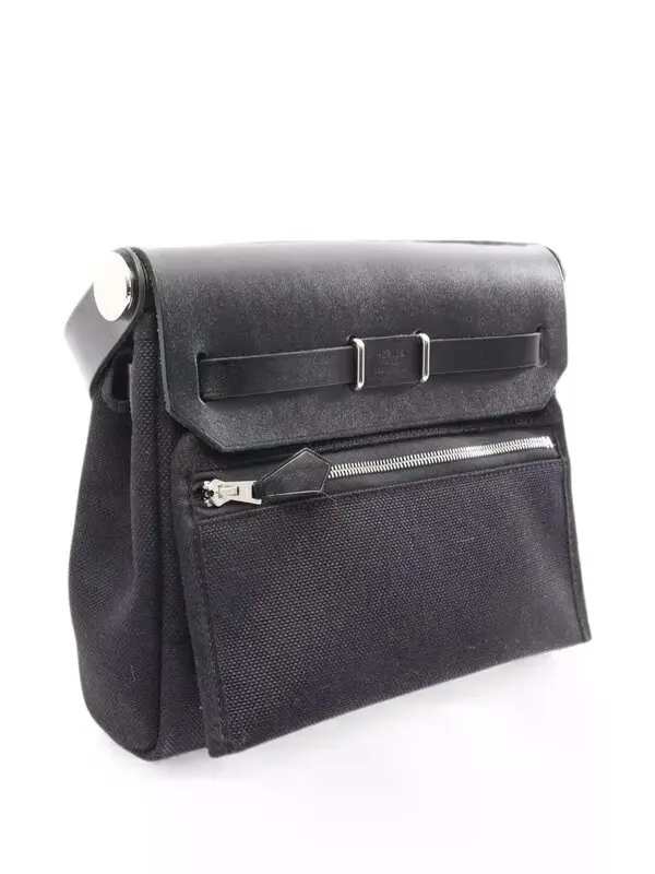 Hermès 2026 Military Toile And Vache Hunter Herbag Zip 20 Crossbody Bag - Black