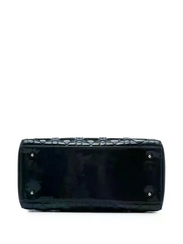 Dior Medium Patent Cannage Lady Satchel - Blue