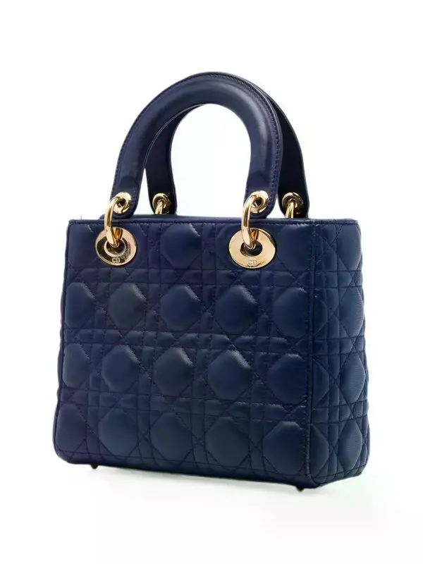Dior Lambskin Cannage Lady Satchel - Blue