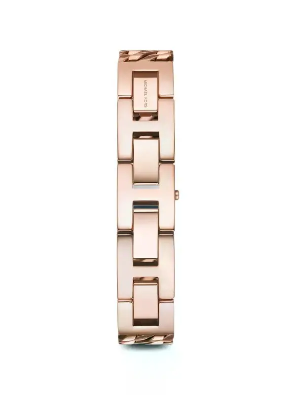 Michael Kors Rose Gold-tone Square Face Curb-link Watch