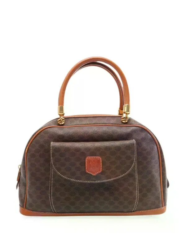 Celine Macadam Coated Canvas Handbag - Brown