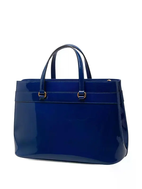 Gucci Patent Bright Bit Satchel - Blue