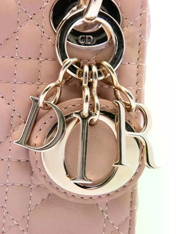 Dior 2021 Micro Lambskin Cannage Lady Satchel - Pink