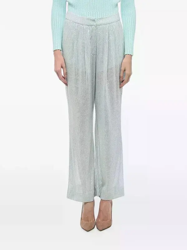 ROTATE BY BIRGER CHRISTENSEN Sequin-embellished Mesh Trousers - Green