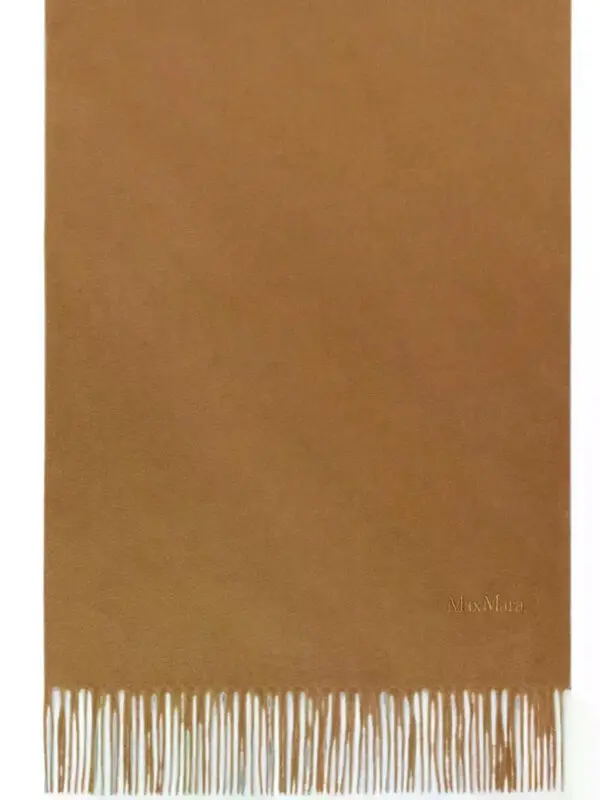 Max Mara Cashmere Stole With Logo Camel - Neutrals