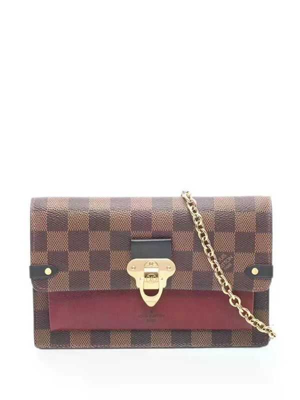 LOUIS VUITTON 2019 Damier Ebene Vavin Wallet On Chain Crossbody Bag - Brown