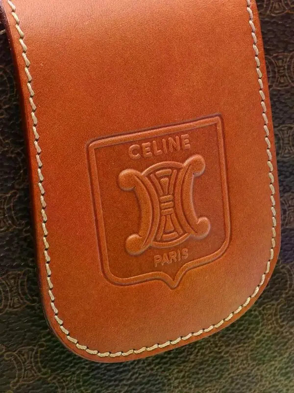 Celine 20th Century Macadam Coated Canvas Shoulder Bag
