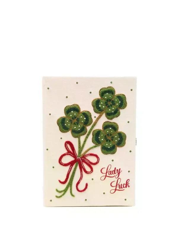 OLYMPIA LE-TAN Lady Luck Embroidered Clutch - Neutrals