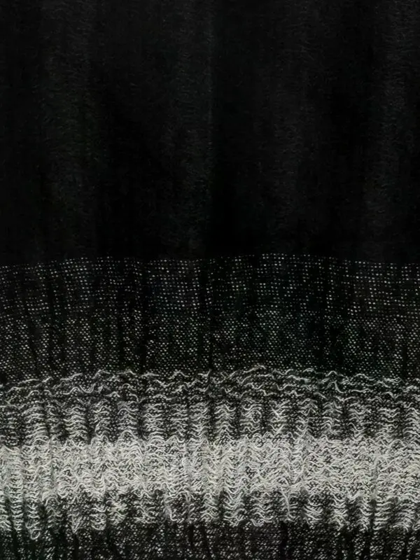 Yohji Yamamoto Striped Fringed Scarf
