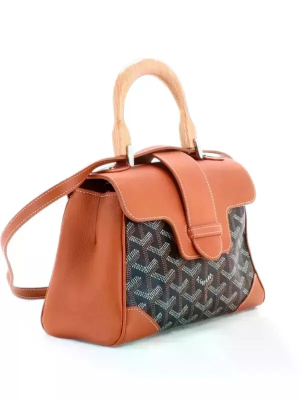 Goyard Saigon Top Handle Bag Coated Canvas With Leather Mini Shoulder Bag