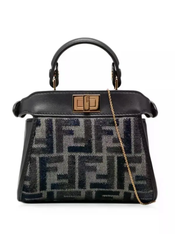Fendi Nano Peekaboo Satchel - Grey