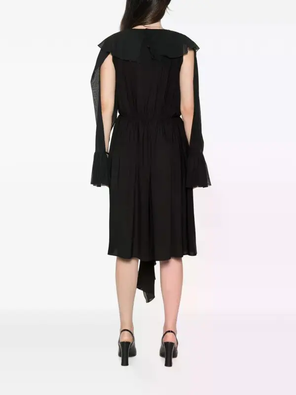 ALAINPAUL Ruffled Tiered-sleeve Midi Dress