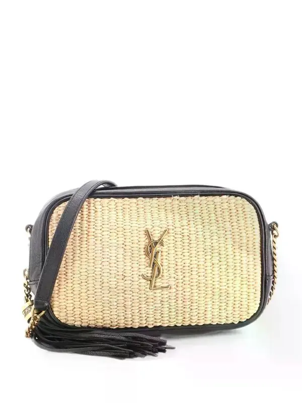 Saint Laurent Lou Camera Bag Woven Raffia Mini Crossbody Bag
