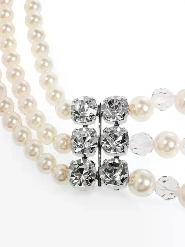 Alessandra Rich Triple-strand Crystal-embellished Necklace