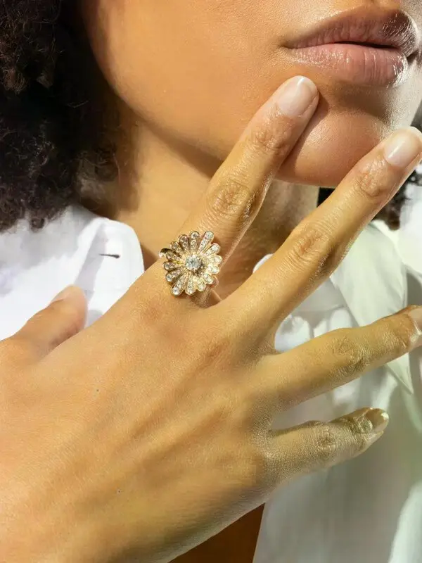 ANITA KO Water Lily Diamond Ring - Pink