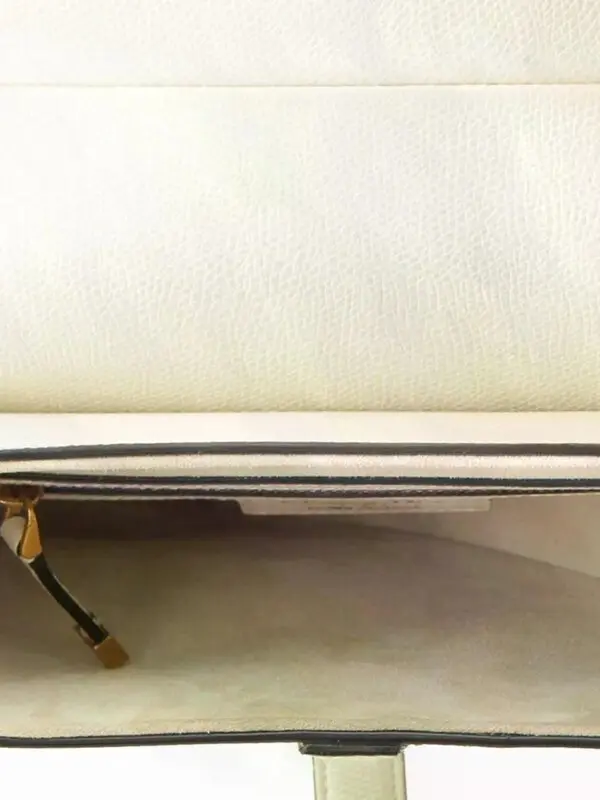 Dior Grained Calfskin Saddle Bag Shoulder Bag - White