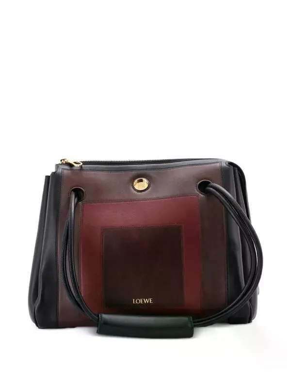 Loewe X Albers Madrid Leather Medium Shoulder Bag - Black