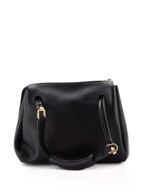 Loewe X Albers Madrid Leather Medium Shoulder Bag - Black