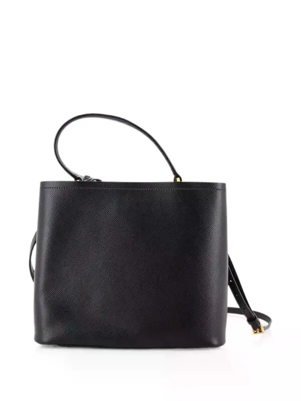 Prada Panier Saffiano Leather Large Bucket Bag - Black