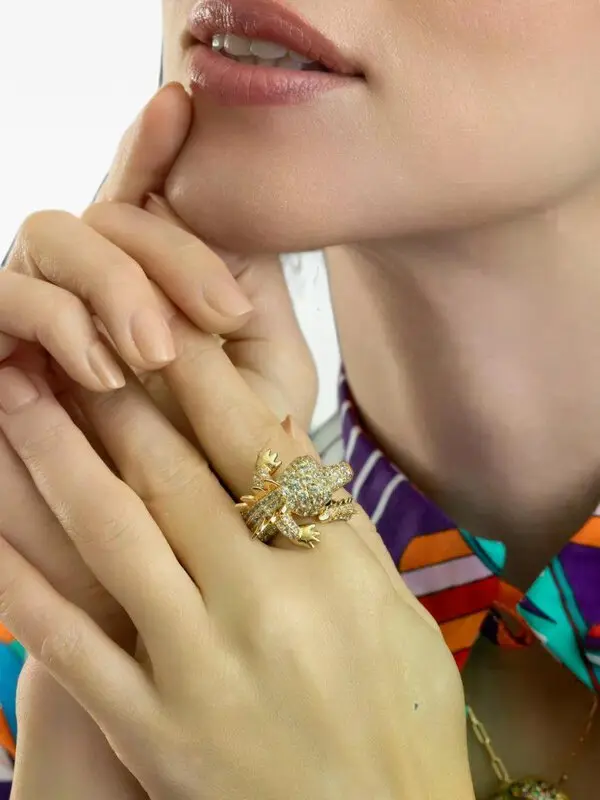 Goshwara Crocodile White Sapphire And Onyx Ring