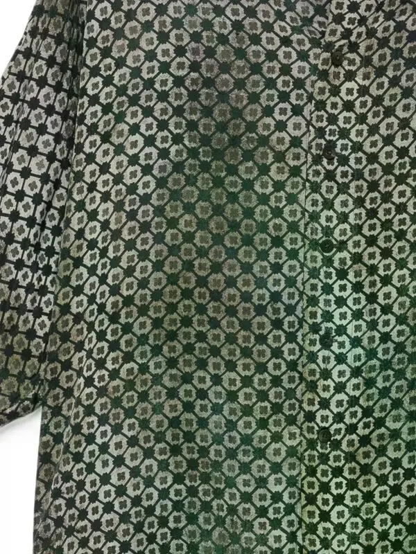 ZIGGY CHEN Geometric-print Short-sleeve Shirt - Green