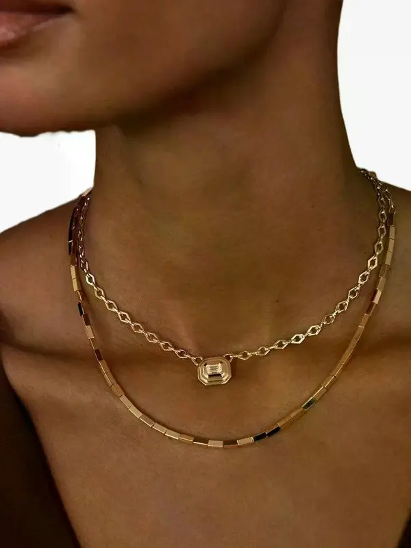 AZLEE Staircase Diamond Necklace