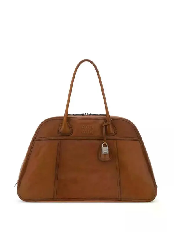Miu Miu Large Vivant Leather Bag - Brown