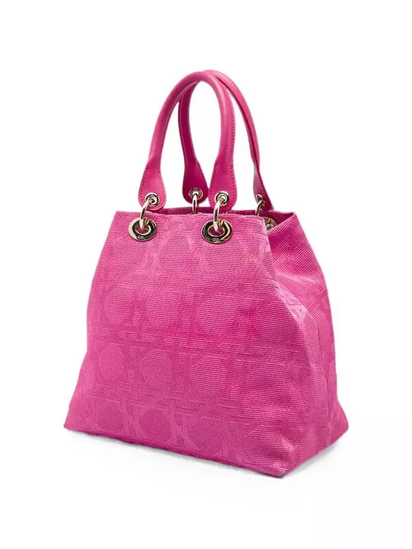 Dior Small Canvas Cannage Lady Soft Shopping Tote Bag - Pink