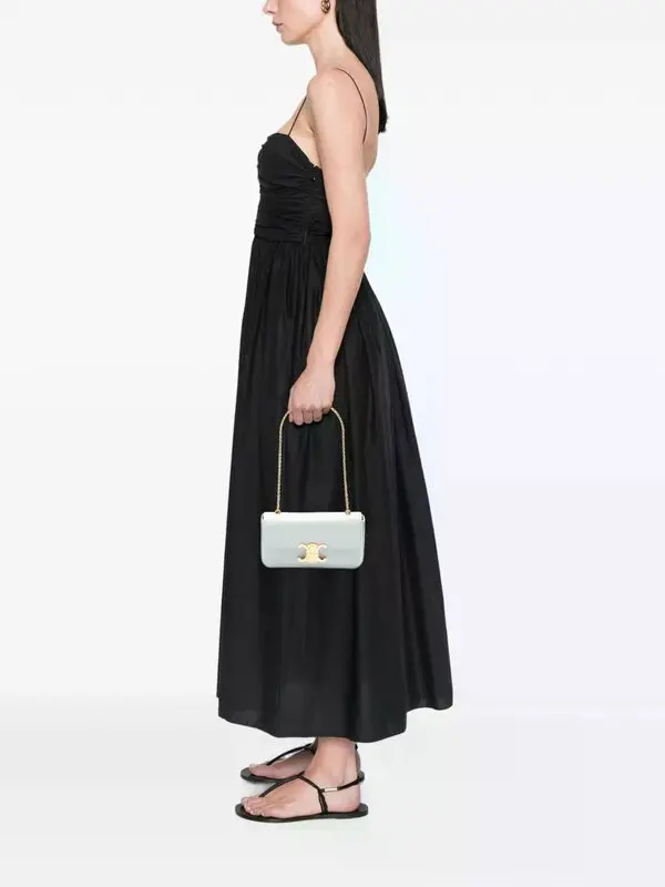 Celine 2022 Shiny Calfskin Triomphe Claude Chain Shoulder Bag