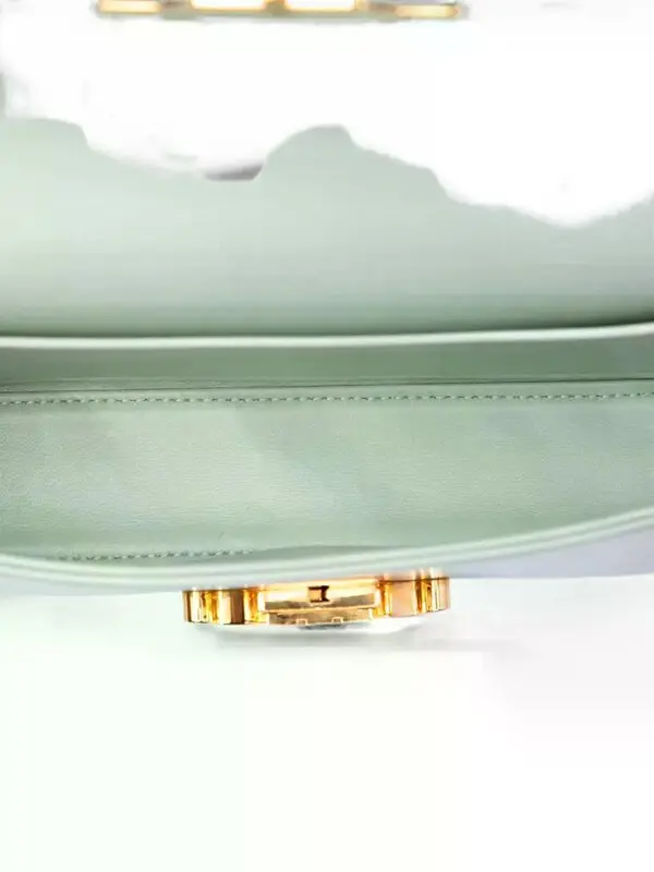 Celine 2022 Shiny Calfskin Triomphe Claude Chain Shoulder Bag