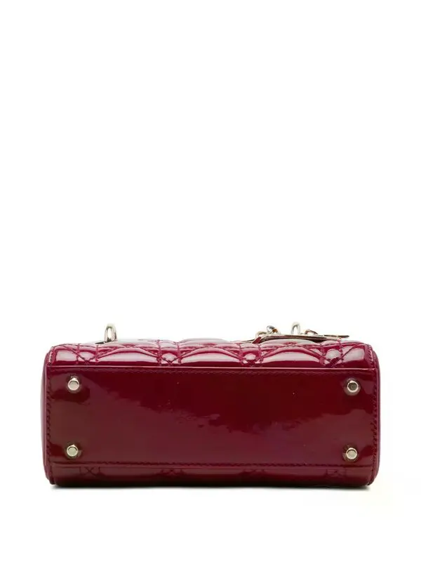 Dior Patent Cannage Lady Satchel - Red