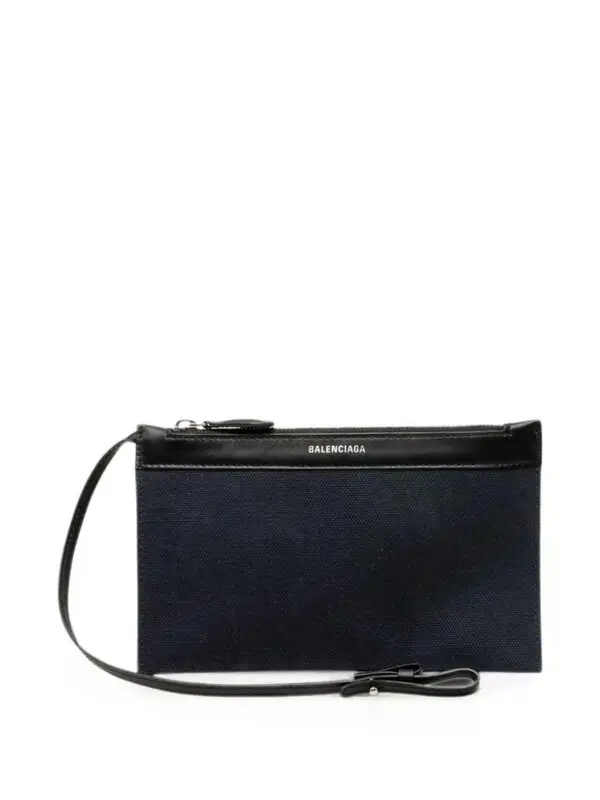 Balenciaga 2000-2026 Canvas Navy Cabas Pouch