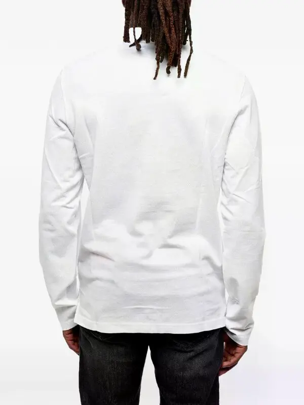 DIESEL® Logo-print Long-sleeve Cotton Polo Shirt
