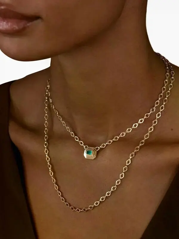AZLEE Emerald Staircase Medium Necklace