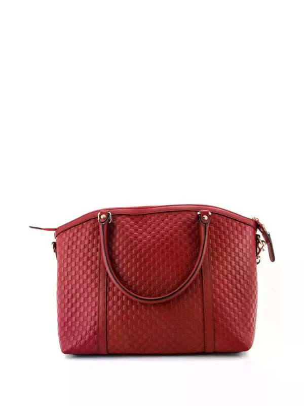 Gucci Britt Convertible Dome Microssima Leather Medium Satchel - Red