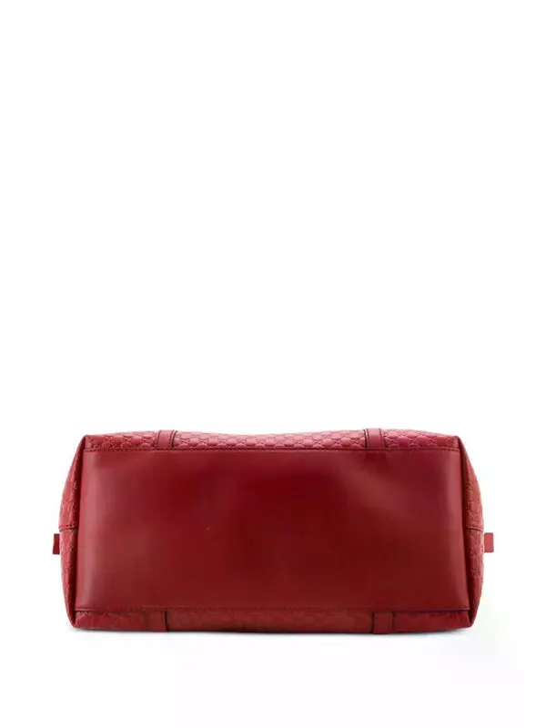 Gucci Britt Convertible Dome Microssima Leather Medium Satchel - Red
