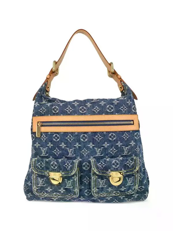 LOUIS VUITTON Monogram Denim Baggy Shoulder Bag - Blue