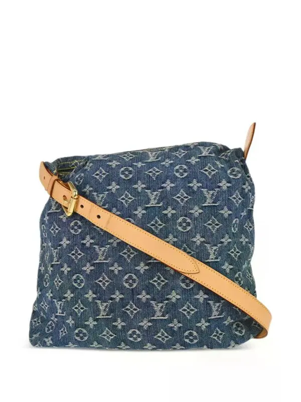 LOUIS VUITTON Monogram Denim Baggy Shoulder Bag - Blue