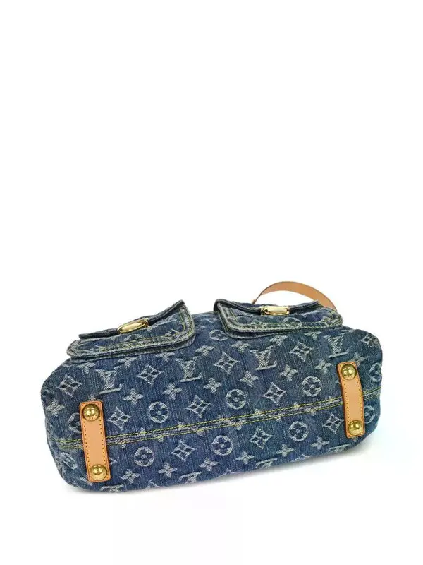 LOUIS VUITTON Monogram Denim Baggy Shoulder Bag - Blue